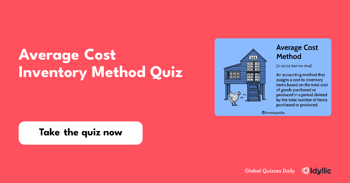 Average Cost Inventory Method Quiz